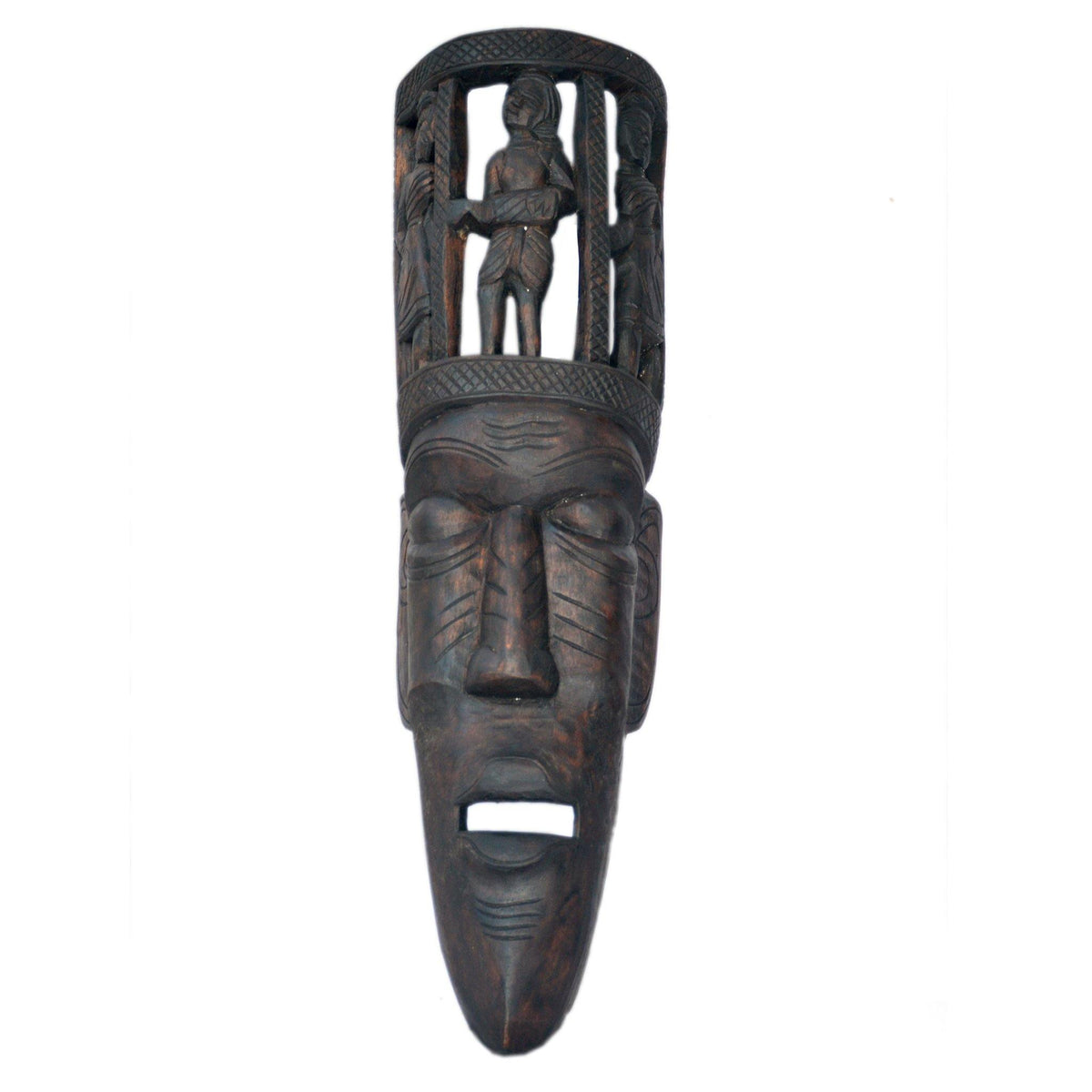Tribal Musicians Wooden Gambhira Wall Mask — TVAMI