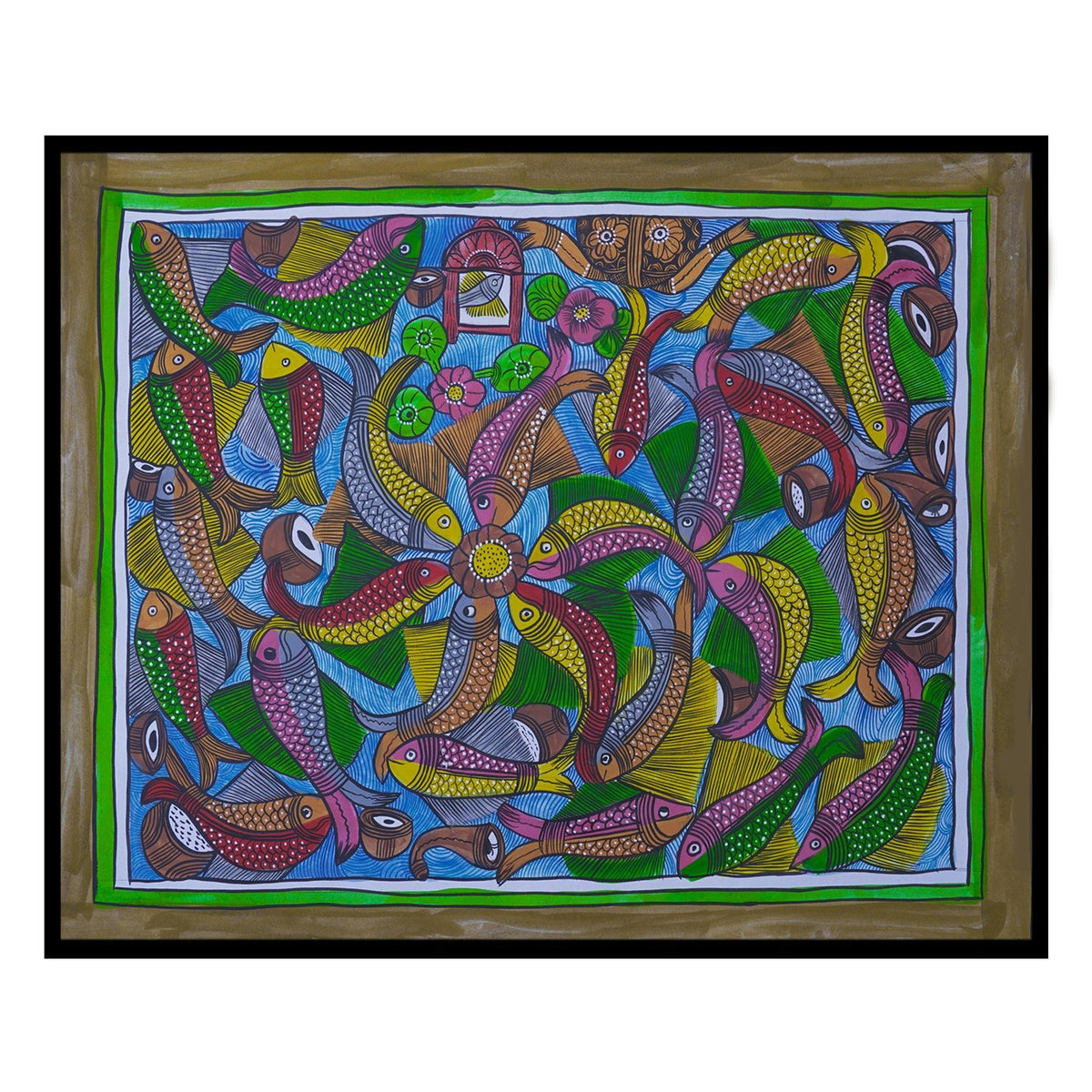 Neel Jole Machher Biye (Fish Wedding) Patachitra Painting — TVAMI